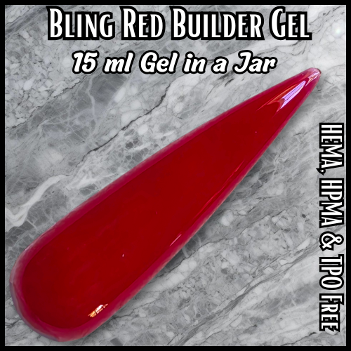 ULTRA Red Builder Gel, 15 ml Jar- HEMA, HPMA, TPO Free – Bling Galleria