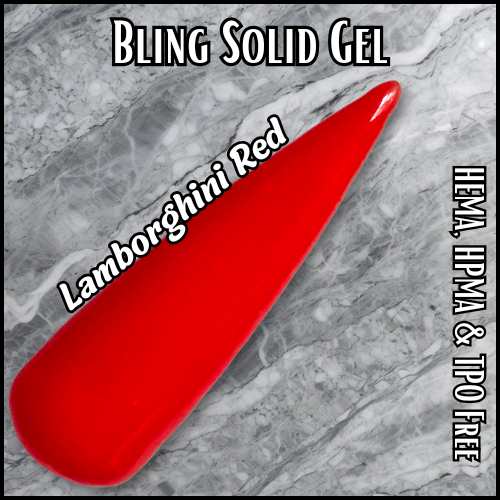 Lamborghini Red Glow Solid Gel - HEMA, HPMA, TPO Free – Bling Galleria